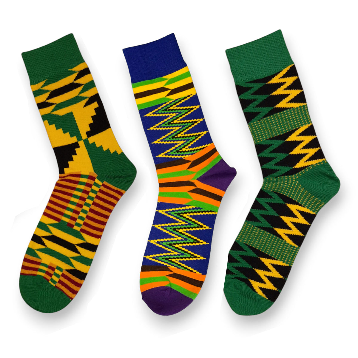 Afrikaanse sokken / Afro sokken / Mud print - Set van 3 paar - Groene ...