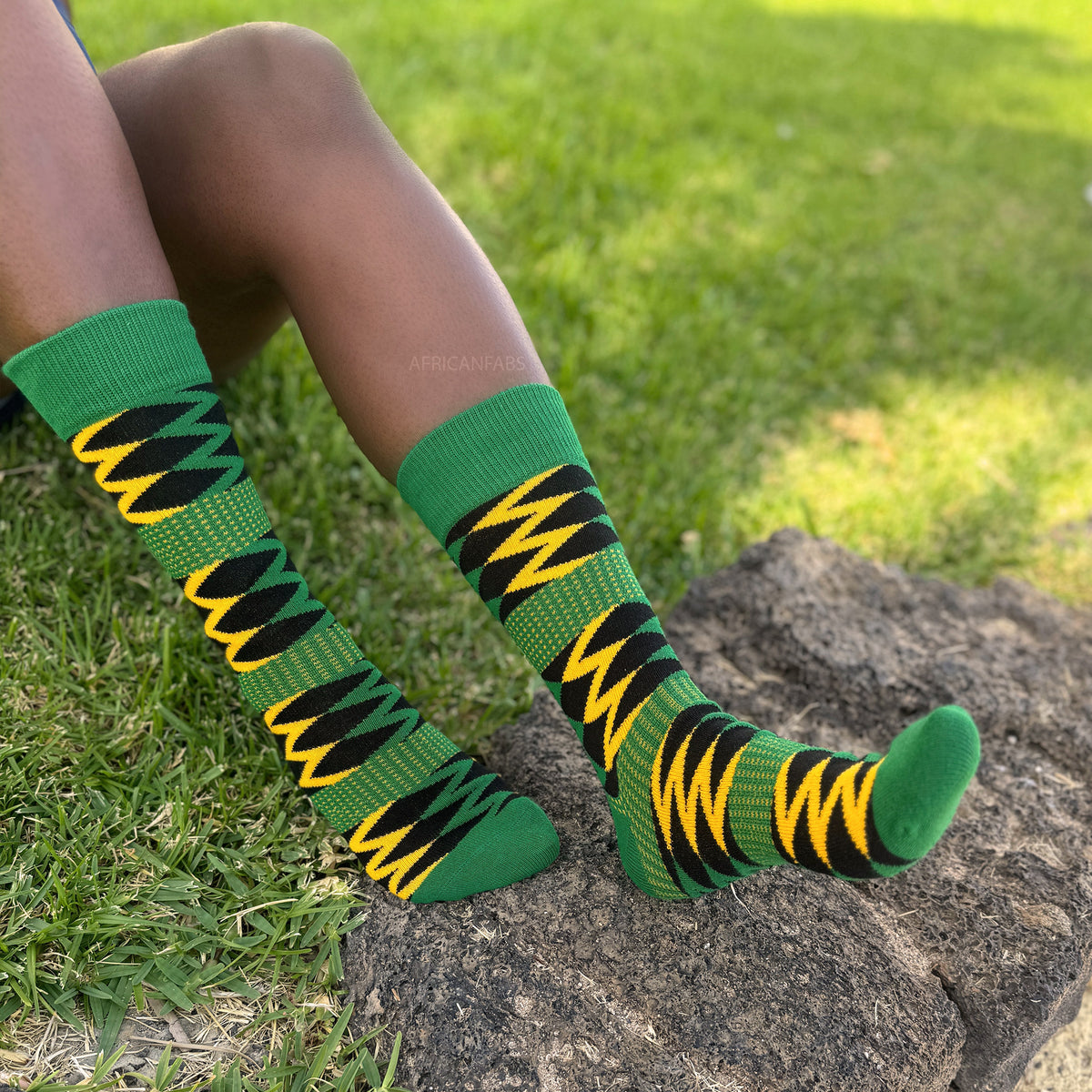 Afrikaanse sokken / Afro sokken / Mud print - Set van 3 paar - Groene ...